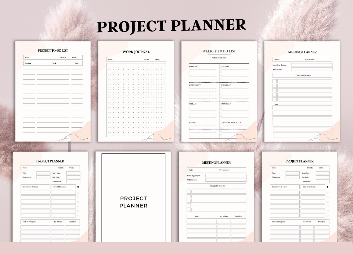 Digital Project Planner Pdf. Planner Template, Project Management, Work ...