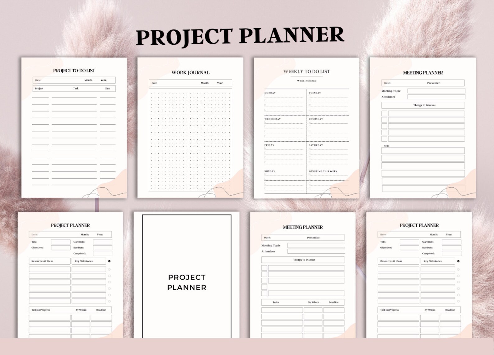 Digital Project Planner Pdf. Planner Template, Project Management, Work Planner, Project ...