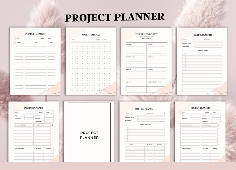 Digital Project Planner Pdf. Planner Template, Project Management, Work ...