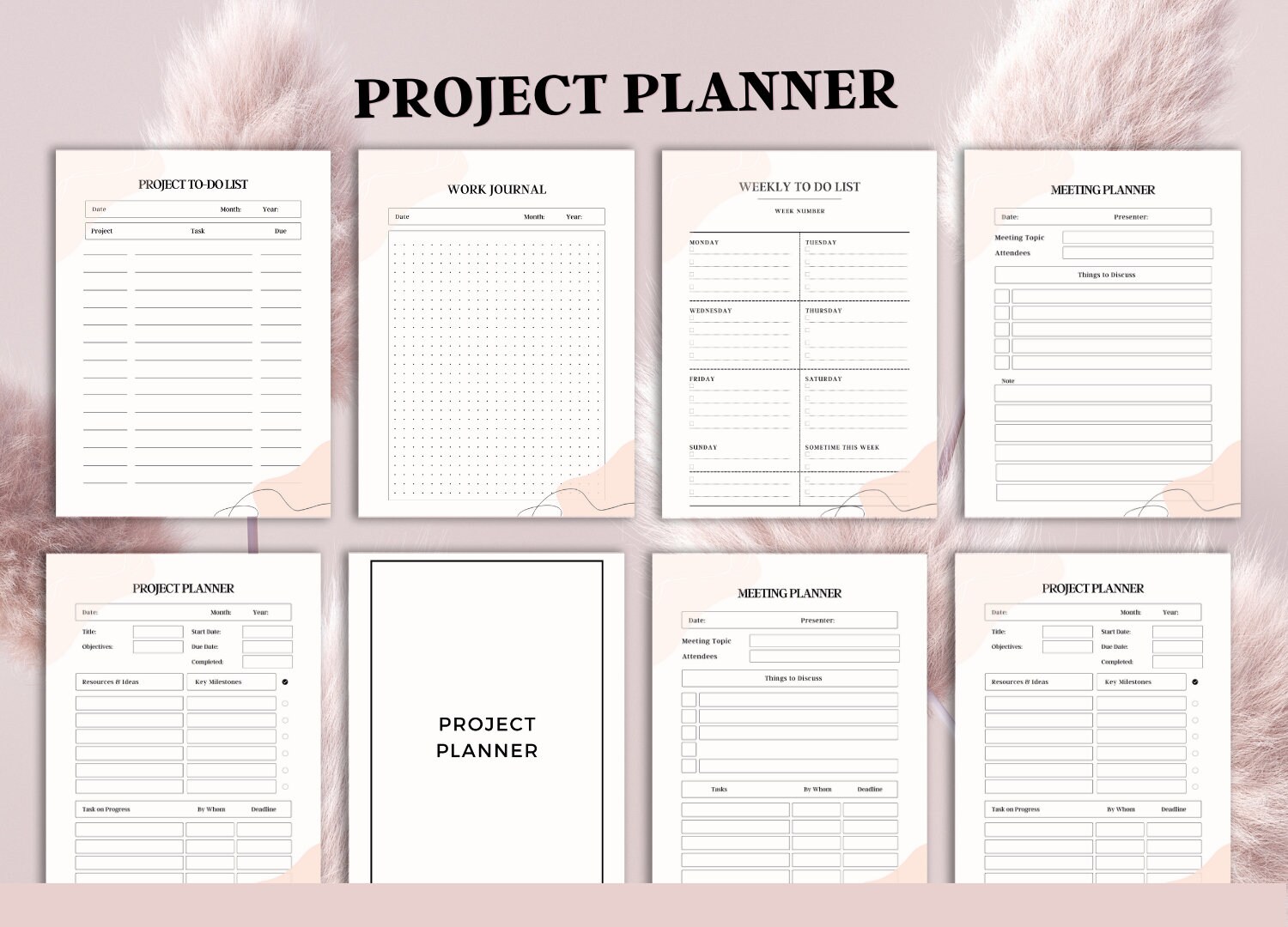 Digital Project Planner Pdf. Planner Template, Project Management, Work ...