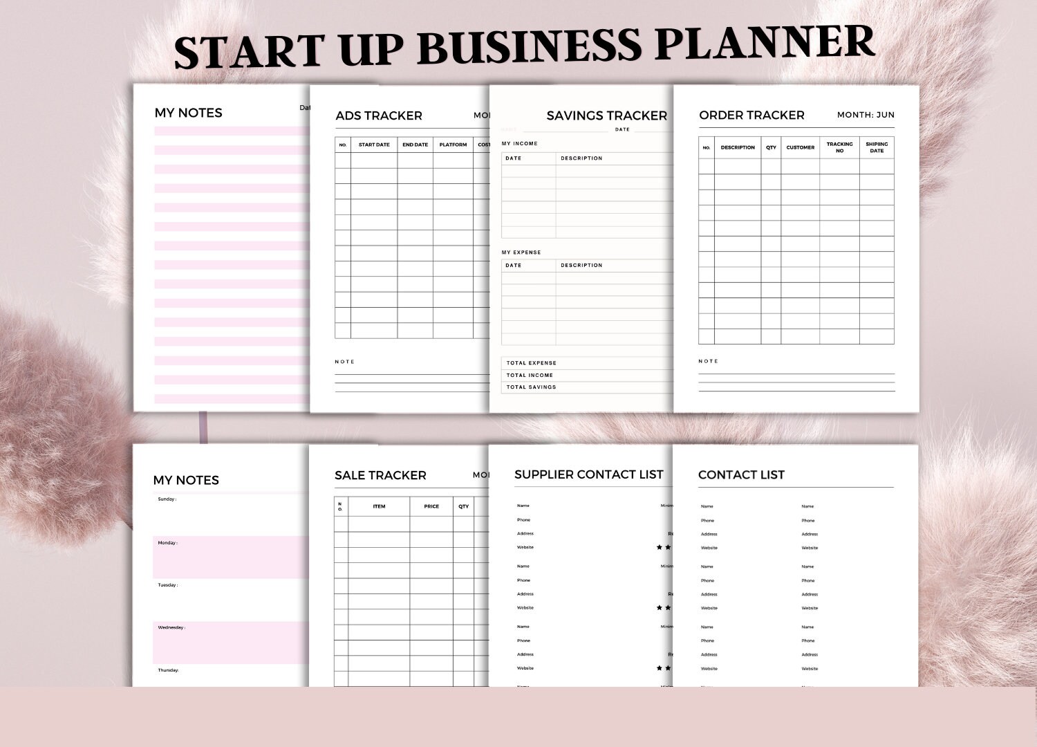 Business Start up Planner, Printable Business Inserts, Business Planner ...