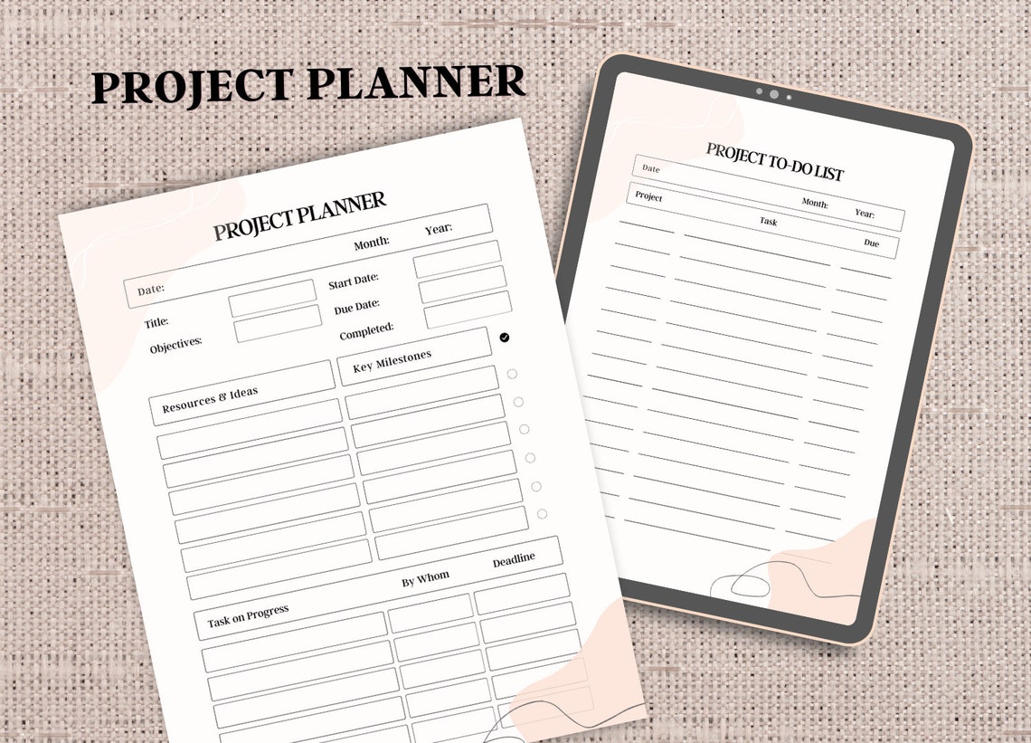 Digital Project Planner Pdf. Planner Template, Project Management, Work ...