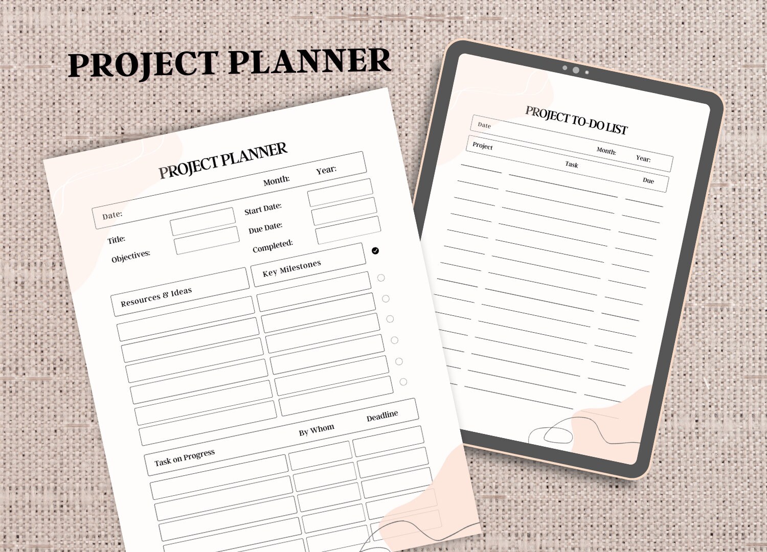 Digital Project Planner Pdf. Planner Template, Project Management, Work ...