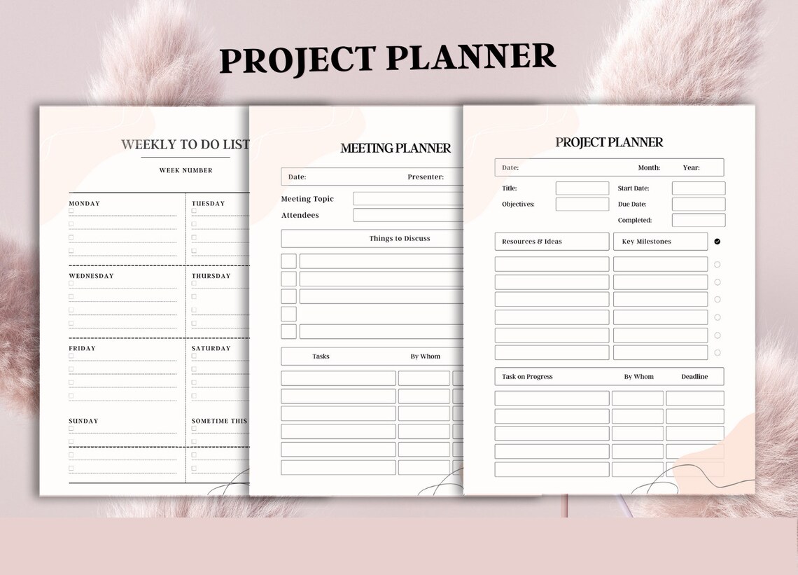 Digital Project Planner Pdf. Planner Template, Project Management, Work ...