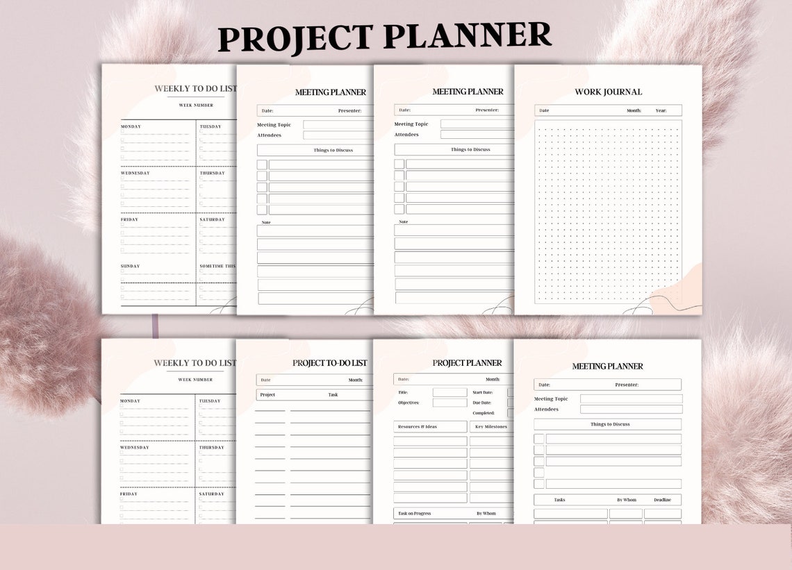 Digital Project Planner Pdf. Planner Template, Project Management, Work ...