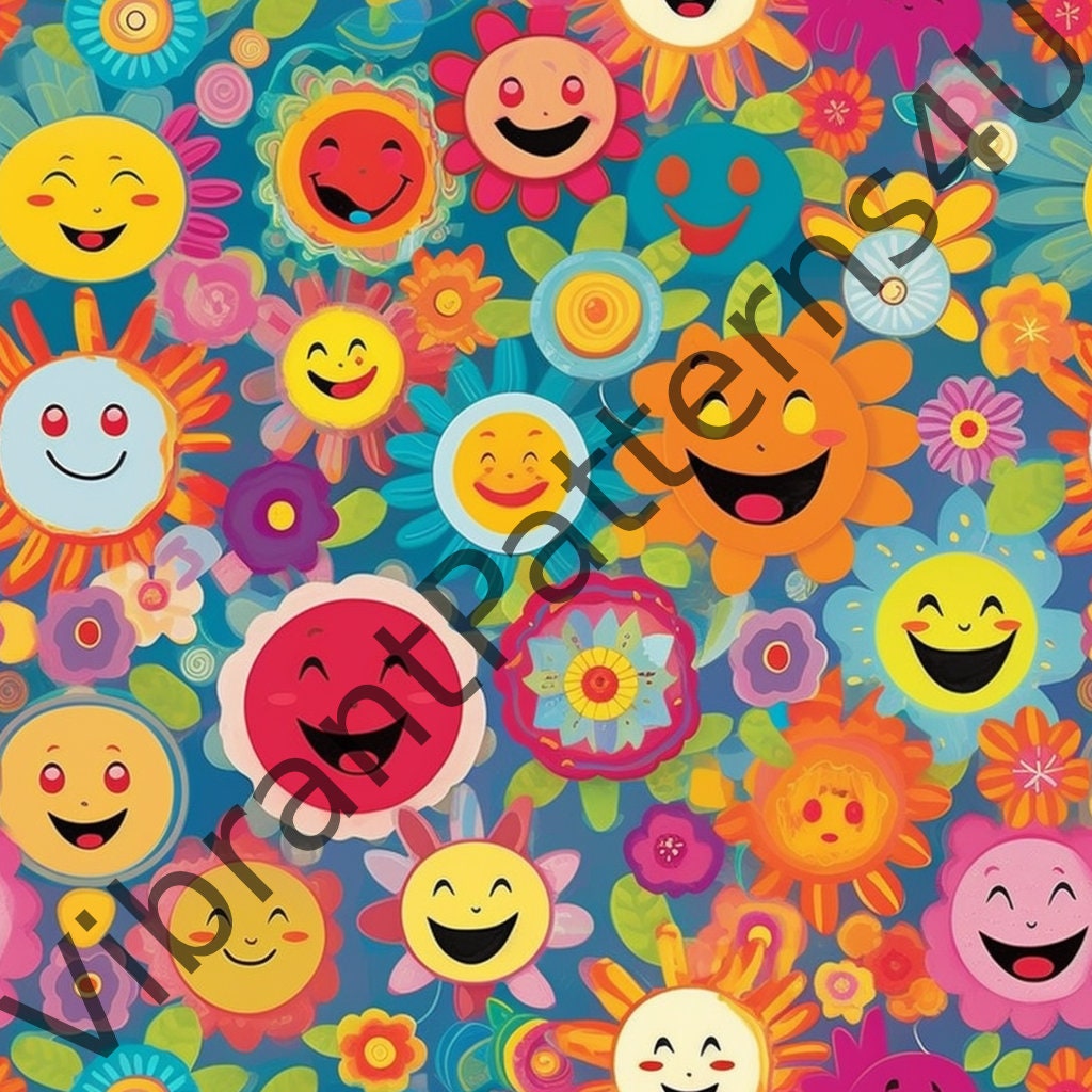 33 Seamless Smiley Face Patterns. Digital Paper/backgrounds - Etsy