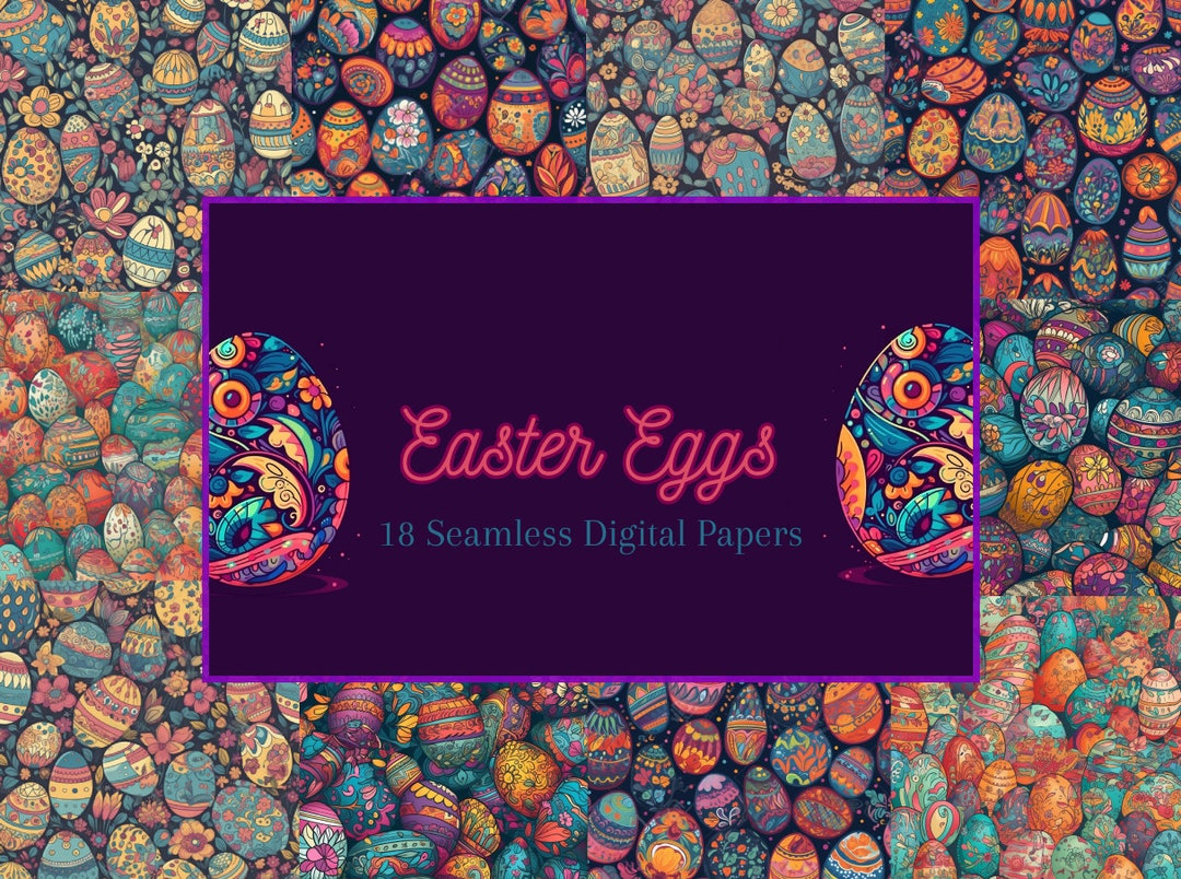 18 Seamless Easter Egg Patterns. Digital Paper/backgrounds - Etsy