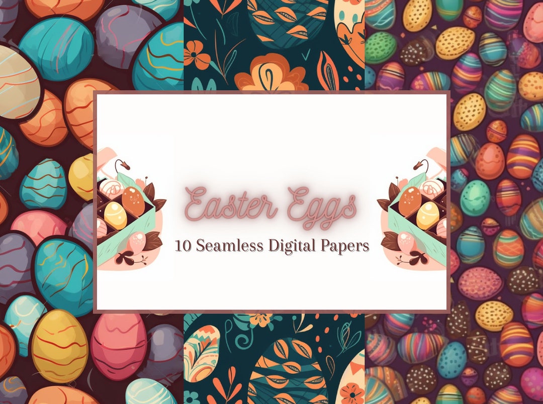 10 Seamless Easter Egg Patterns. Digital Paper/backgrounds - Etsy
