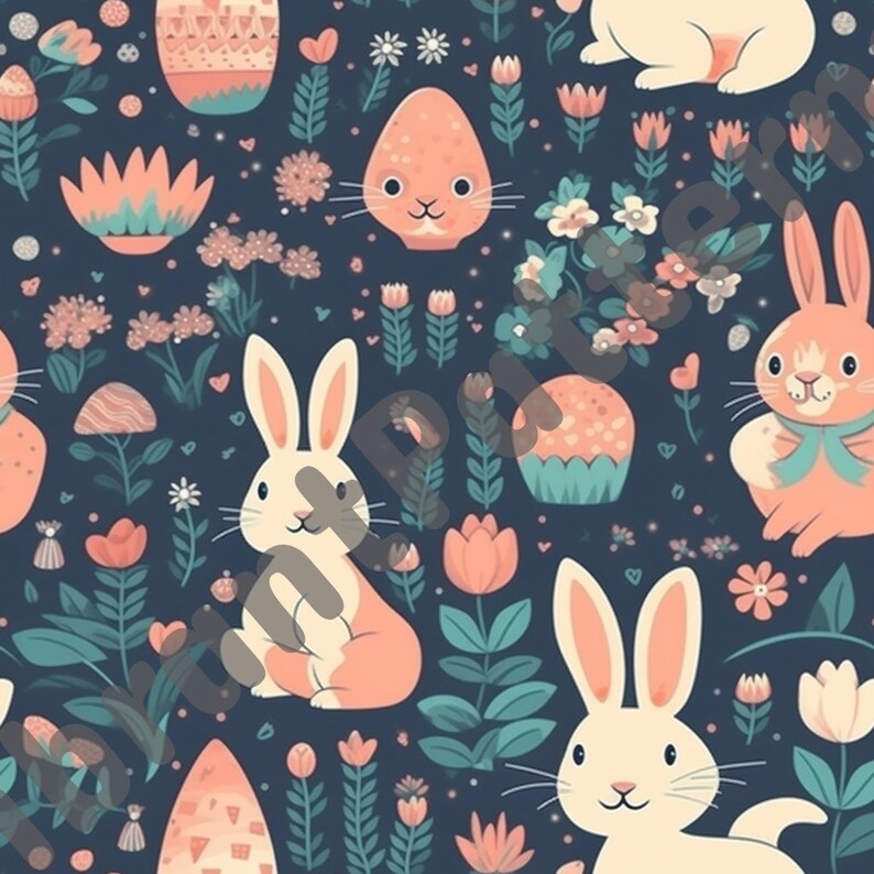 10 Seamless Easter Bunny Patterns. Digital Paper/backgrounds - Etsy