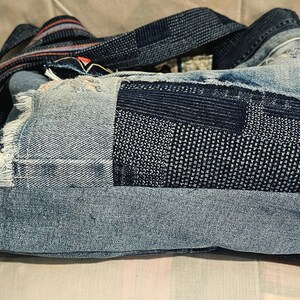 Patchwork Boro Denim Shoulder Bag, Ripped Hipster Jeans Handbag ...