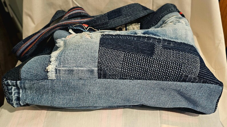 Patchwork Boro Denim Shoulder Bag, Ripped Hipster Jeans Handbag ...