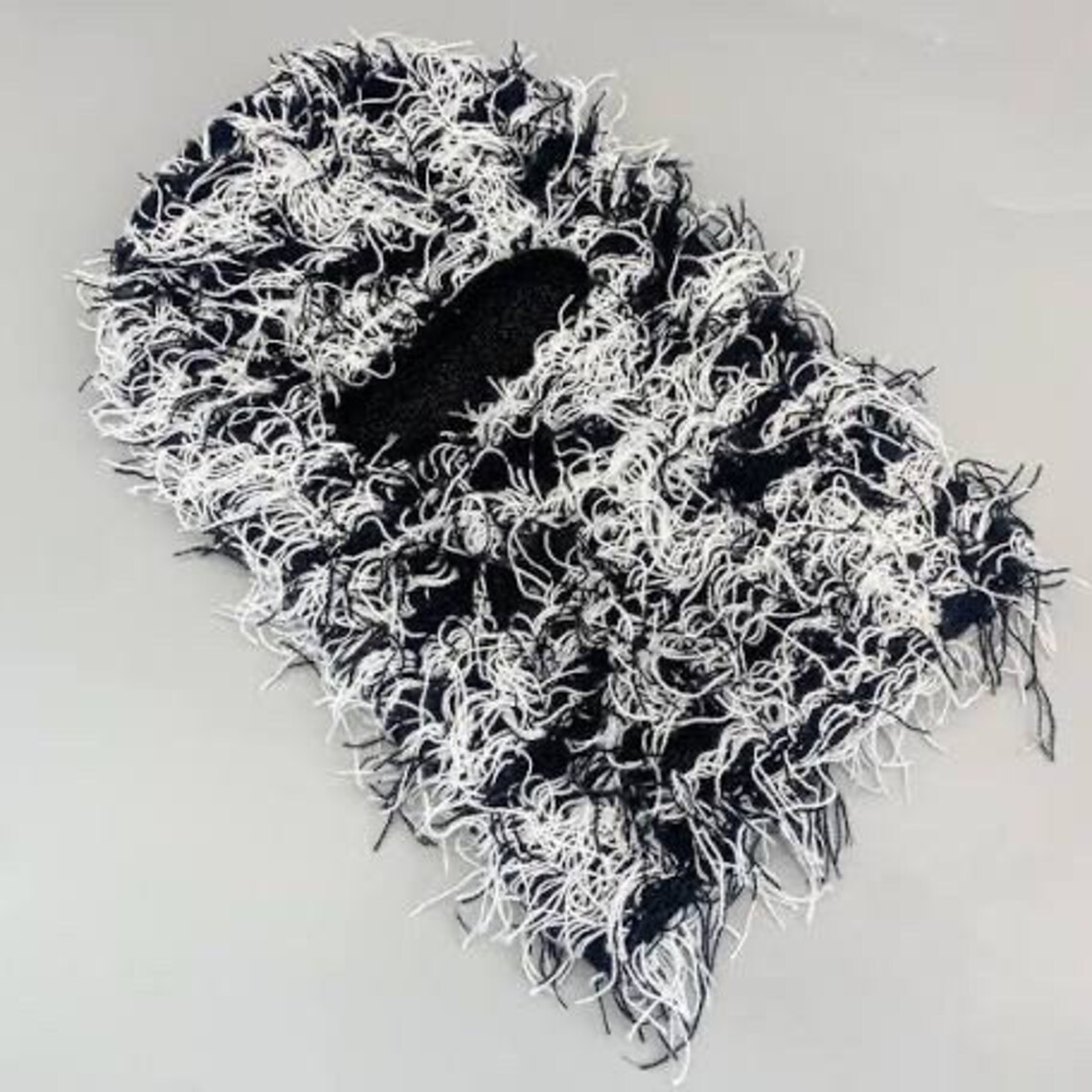 Black and White Ski shiesty Mask Y2K Fuzzy Fluffy Furry - Etsy