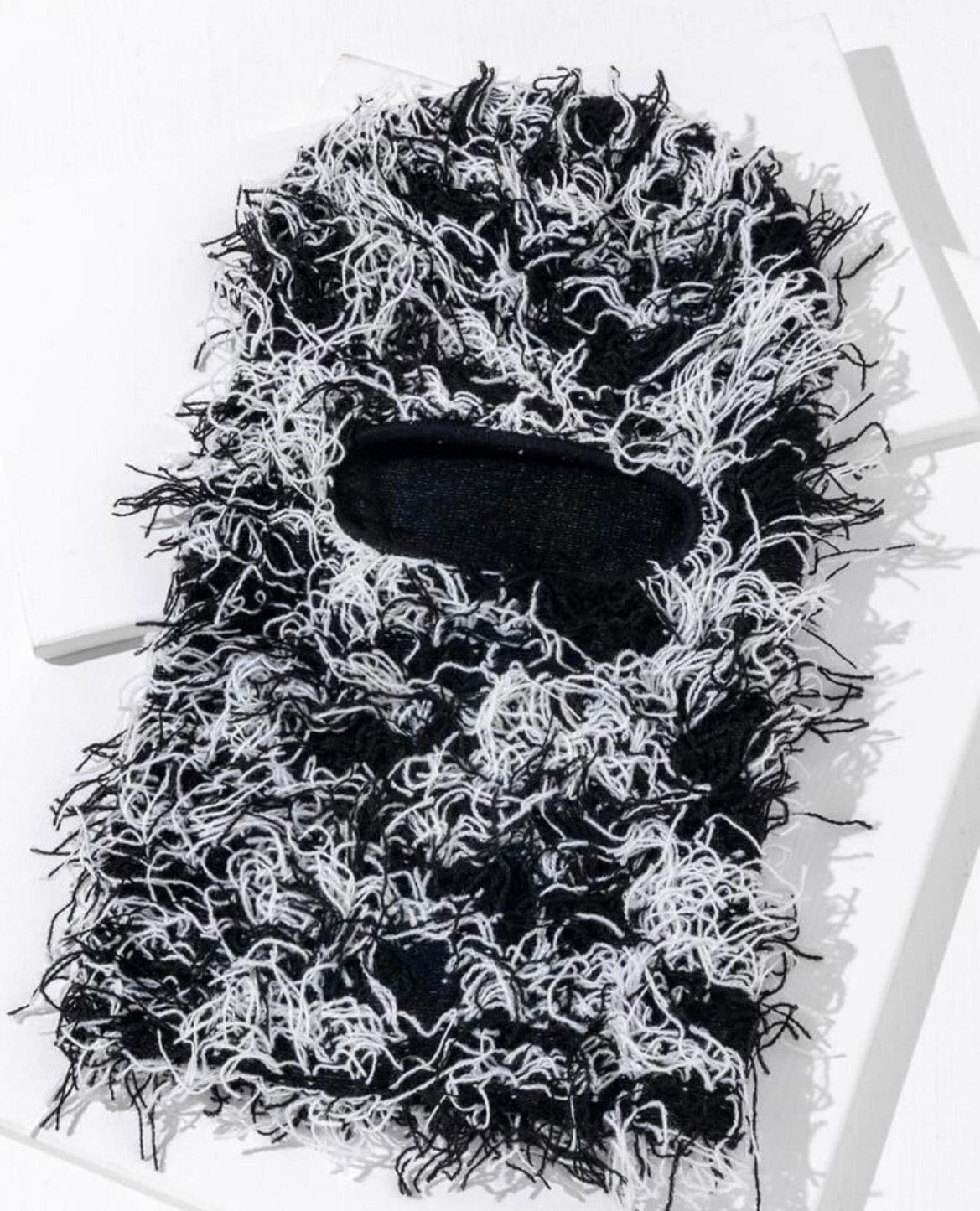 Black and White Ski shiesty Mask Y2K Fuzzy Fluffy Furry - Etsy