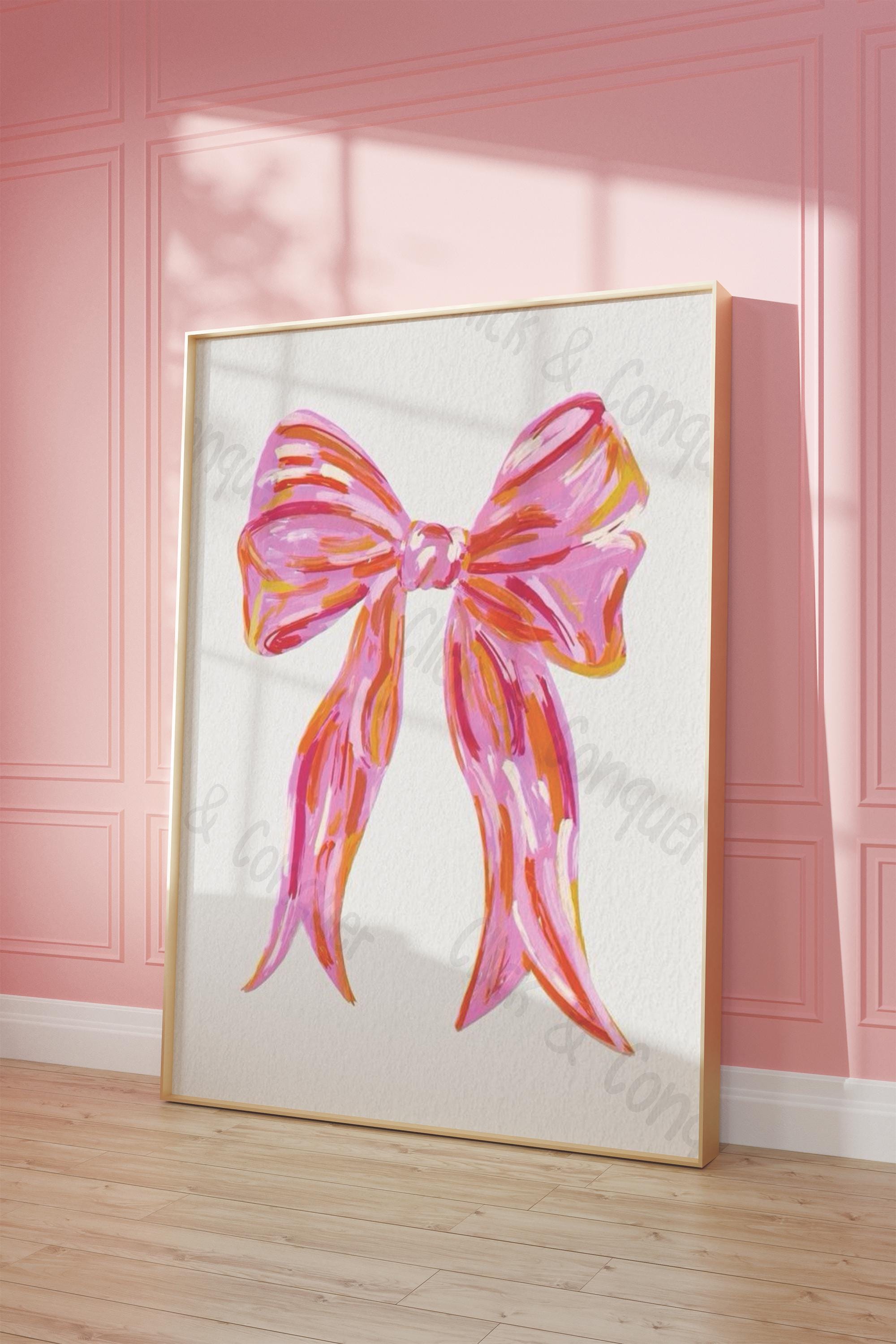 Pink Bow Wall Art Printable | Dorm Decor Decor | Digital Download ...