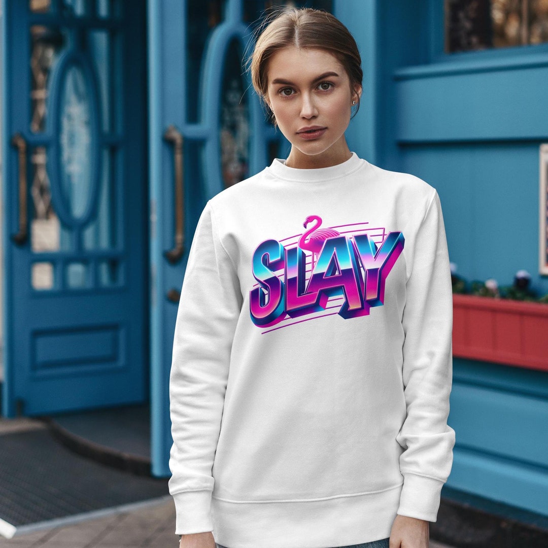 80s SLAY Vintage Jumper Miami Vice Inspired Sweatshirt Cute Retro Top ...