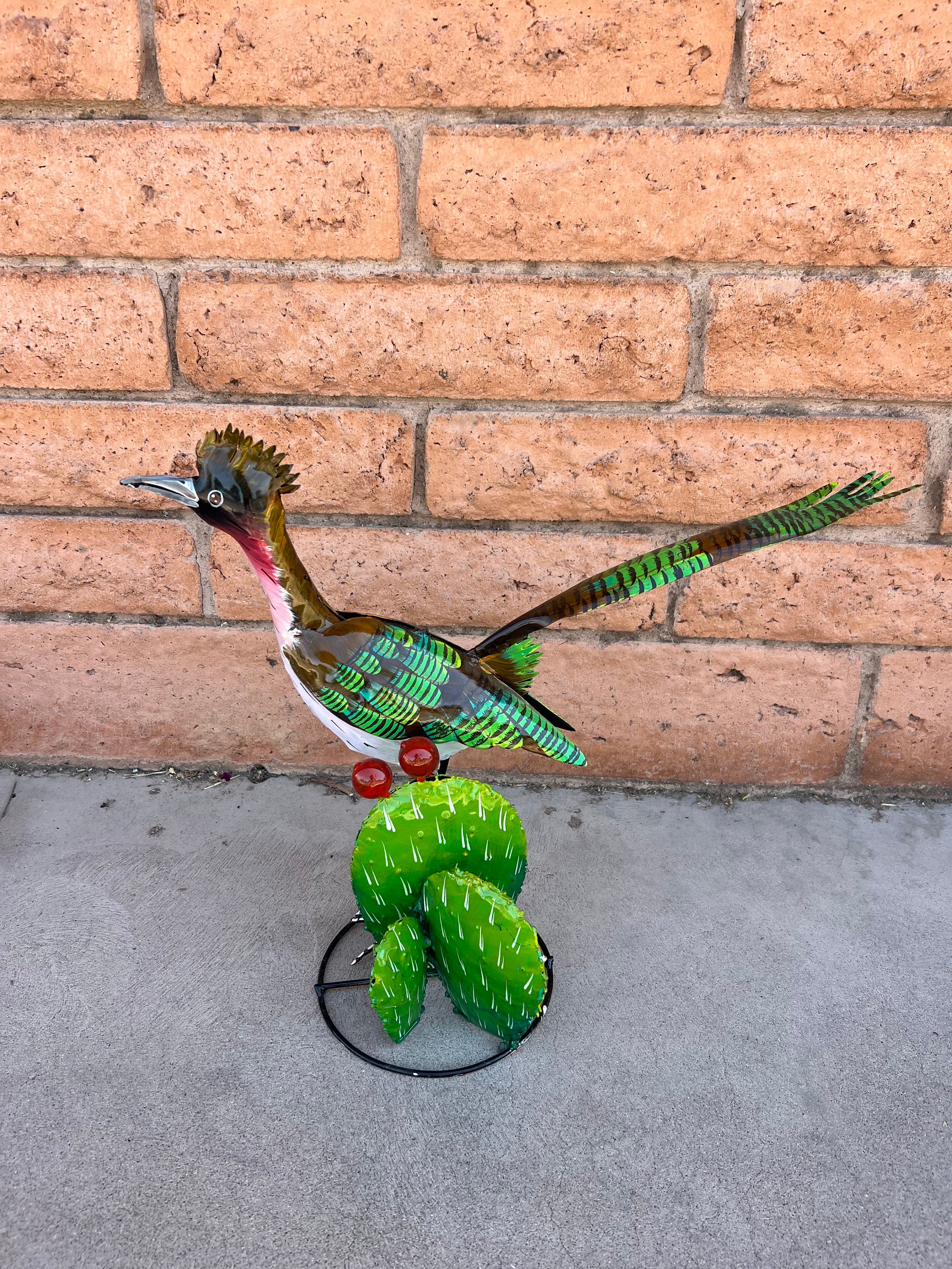 Metal Small Roadrunner With Nopal - Etsy
