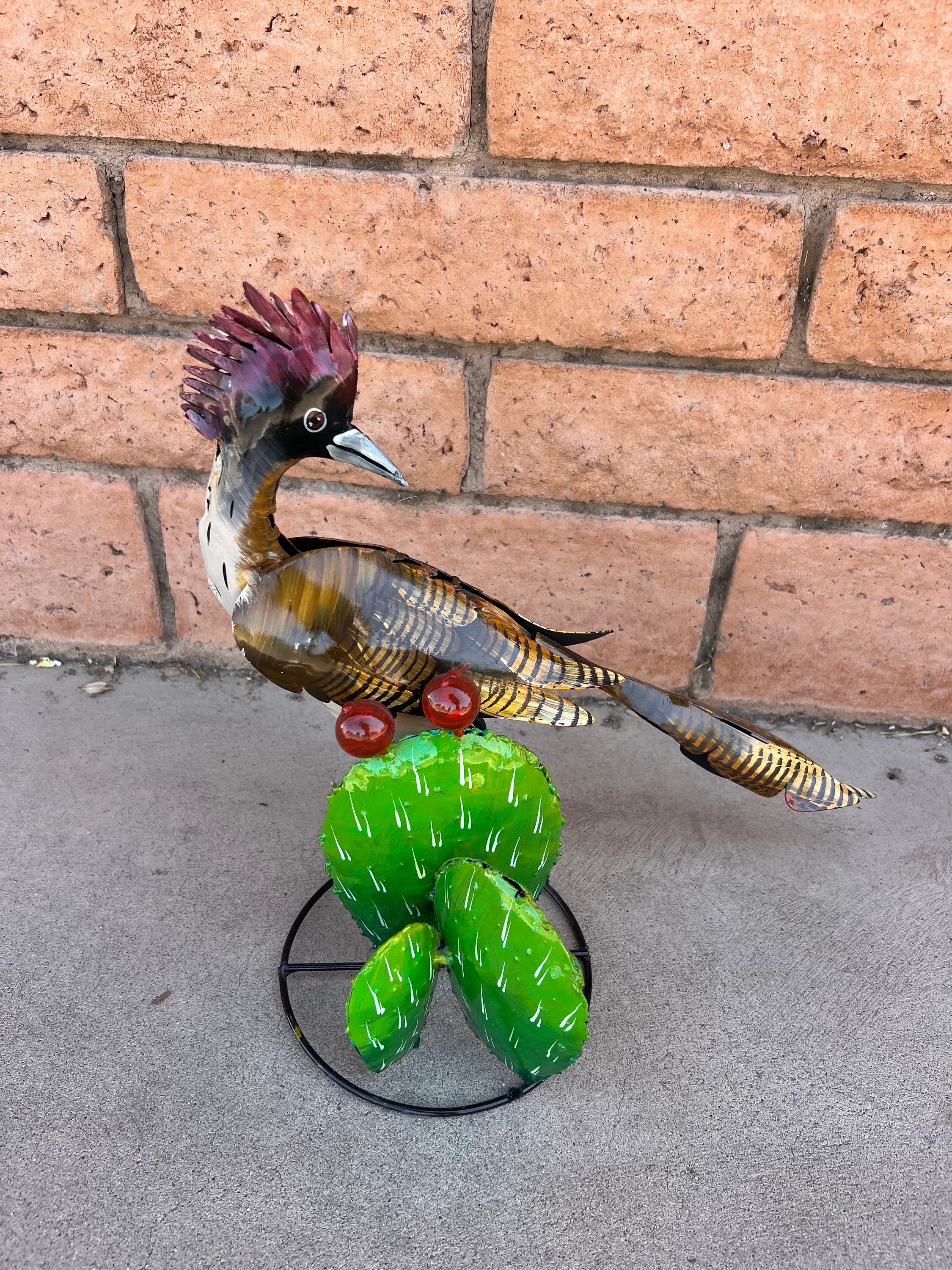 Metal Small Roadrunner With Nopal - Etsy
