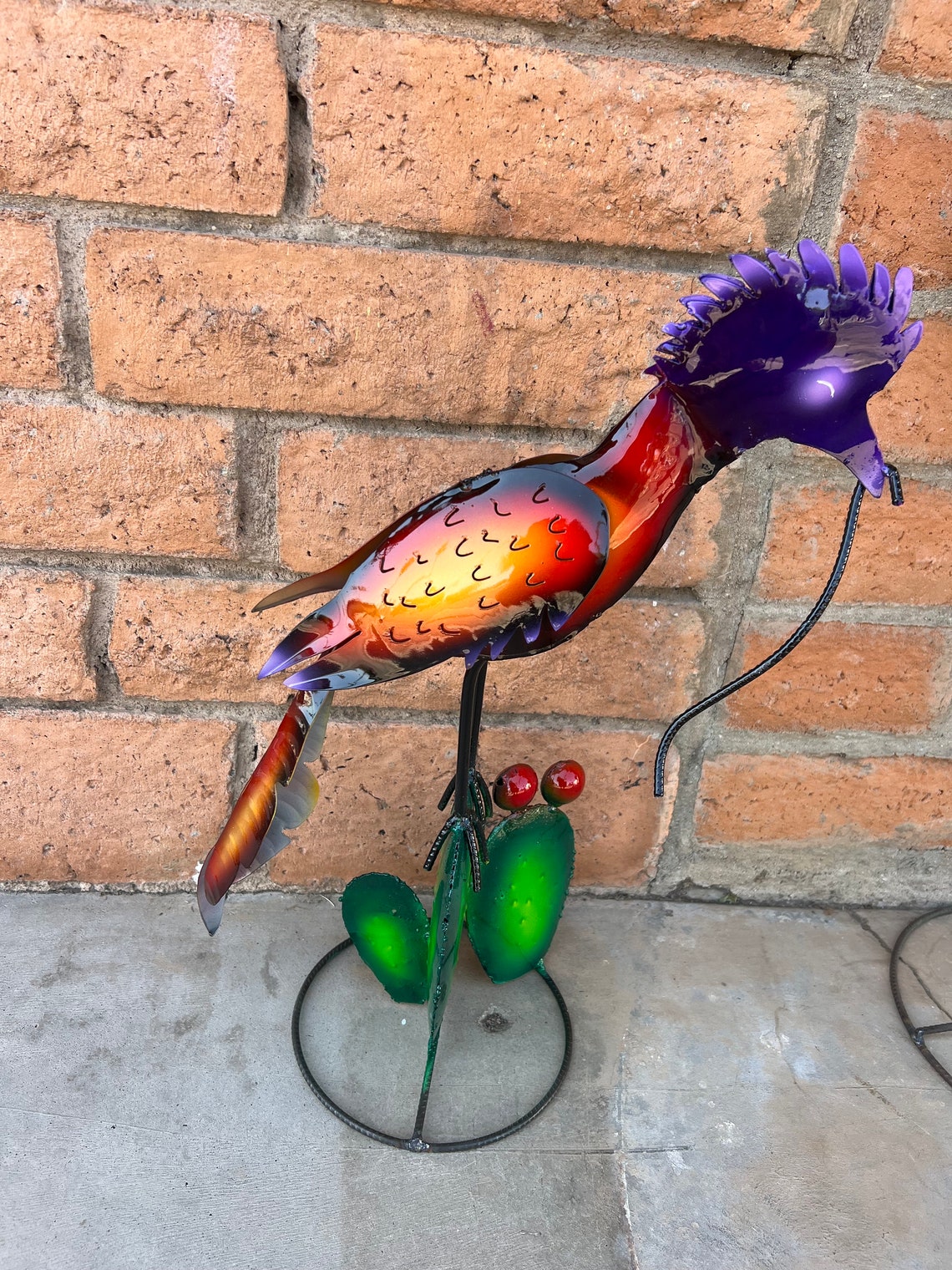 Metal Small Roadrunner With Nopal - Etsy