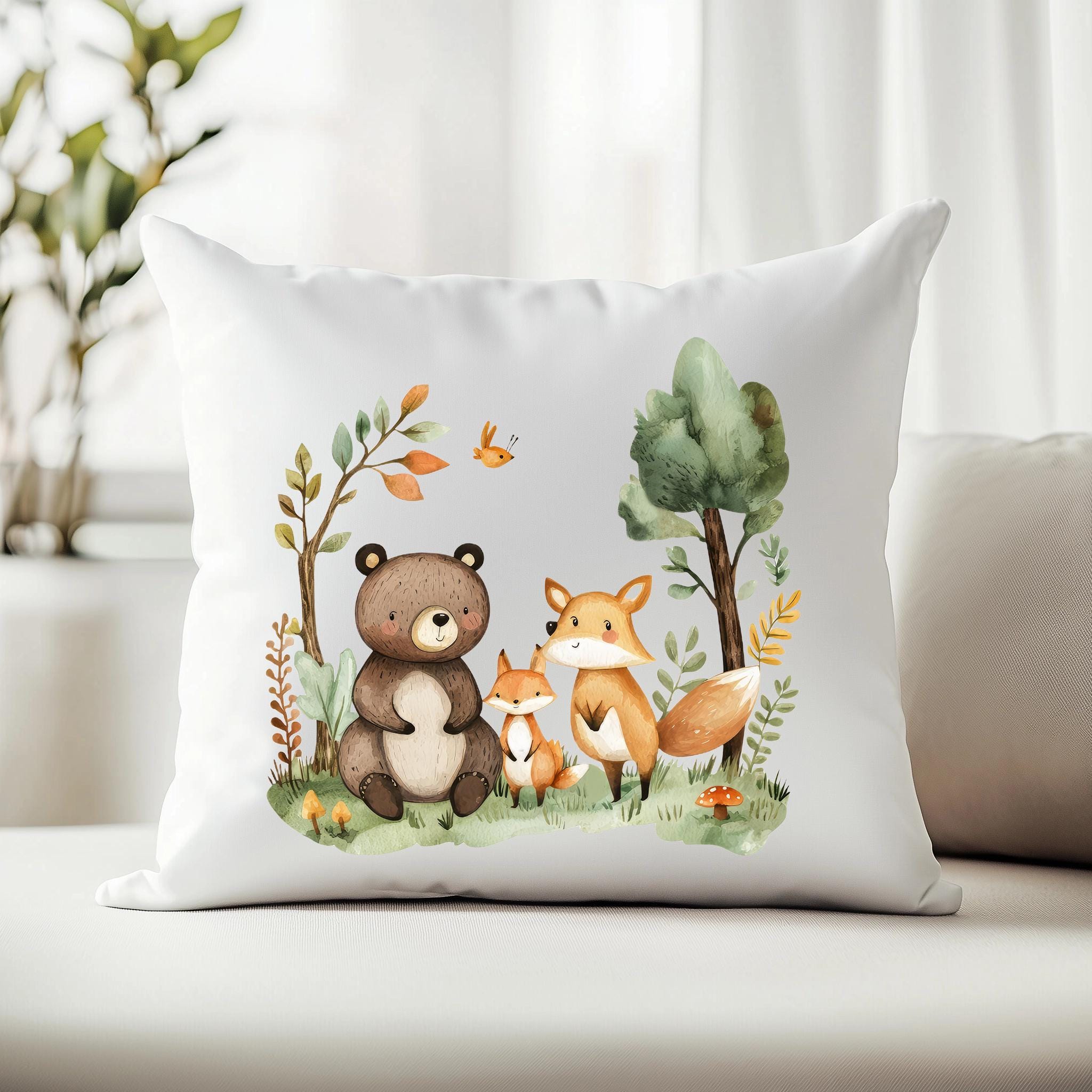 Watercolor Forest Animals Clipart: Storybook PNG Illustrations (39 ...