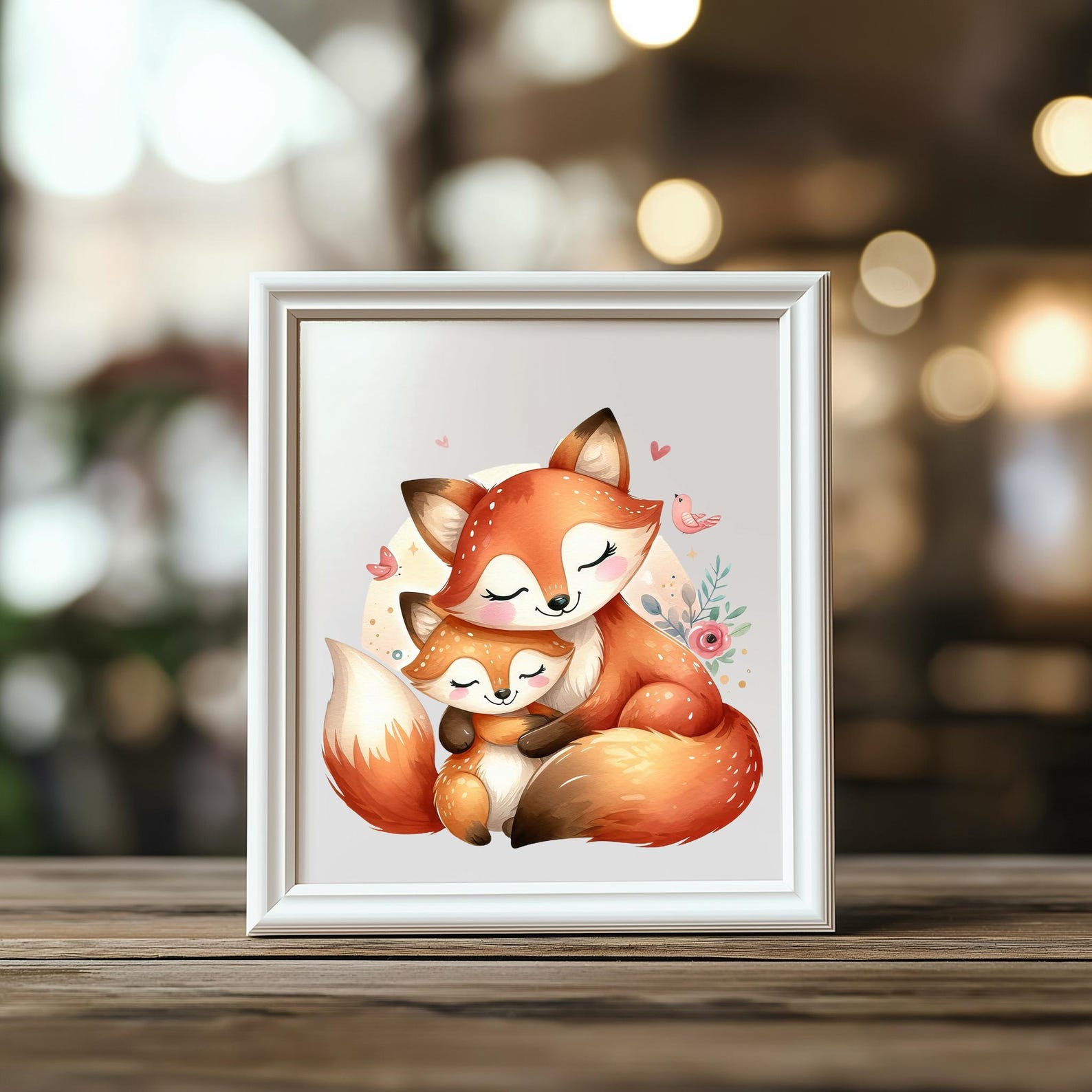Mom and Baby Animals Watercolor Clipart: Snuggles PNG (digital Download ...