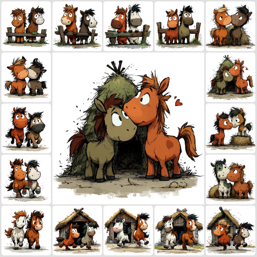 Chibi Pony Companions, Magical Kawaii Pony Friends in Storybook Style ...