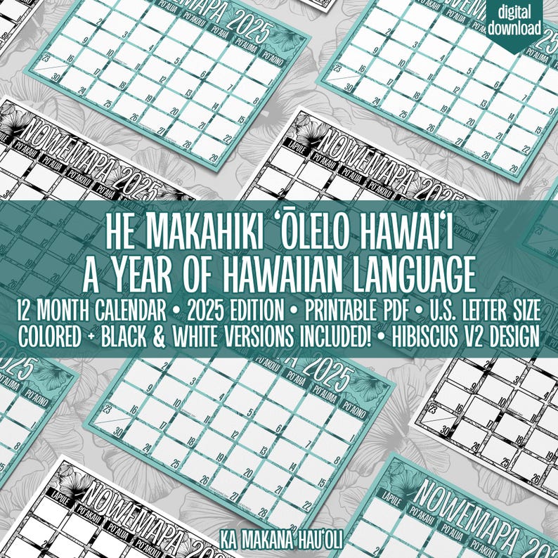 2025 Monthly Hawaiian Language Calendar | ʻalemanaka ʻŌlelo Hawaiʻi ...