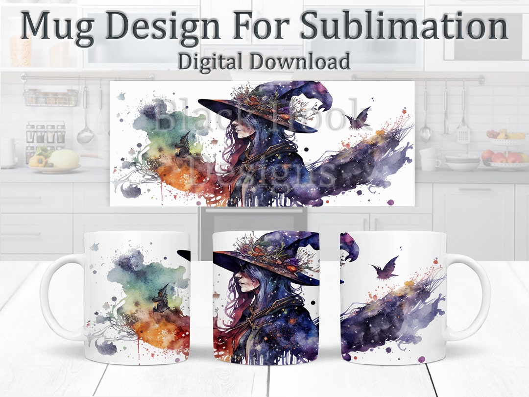 Wiccan Witch Mug Design, Pagan Sorcery Sublimation Design, Sublimation ...