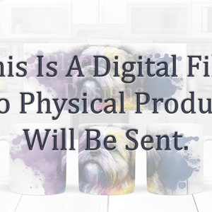 Lhasa Apso Dog Mug Design, Watercolour Tibetan Lapdog Sublimation ...