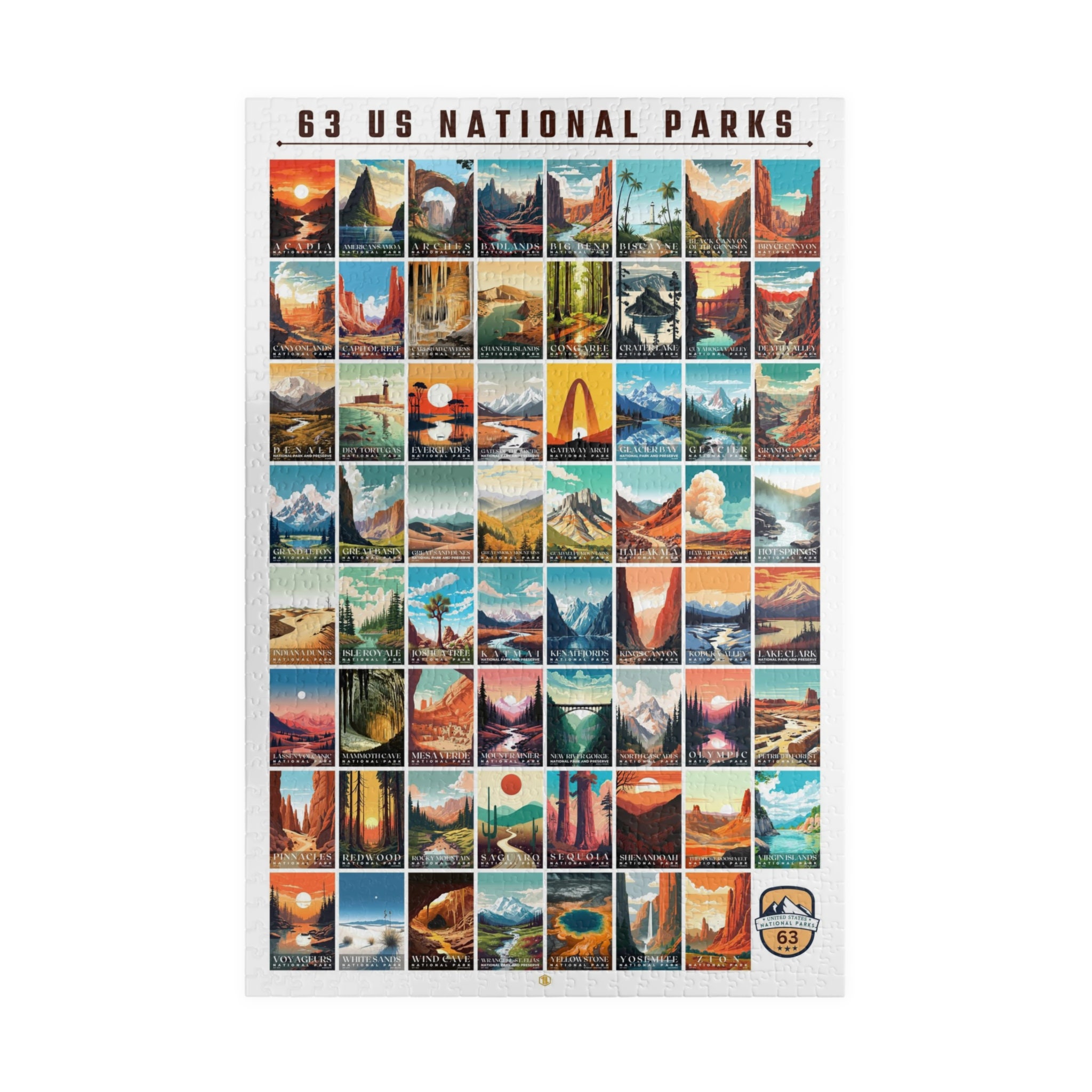 US National Parks List Jigsaw Puzzle, 1000 Pieces Puzzle, Adults Puzzle ...