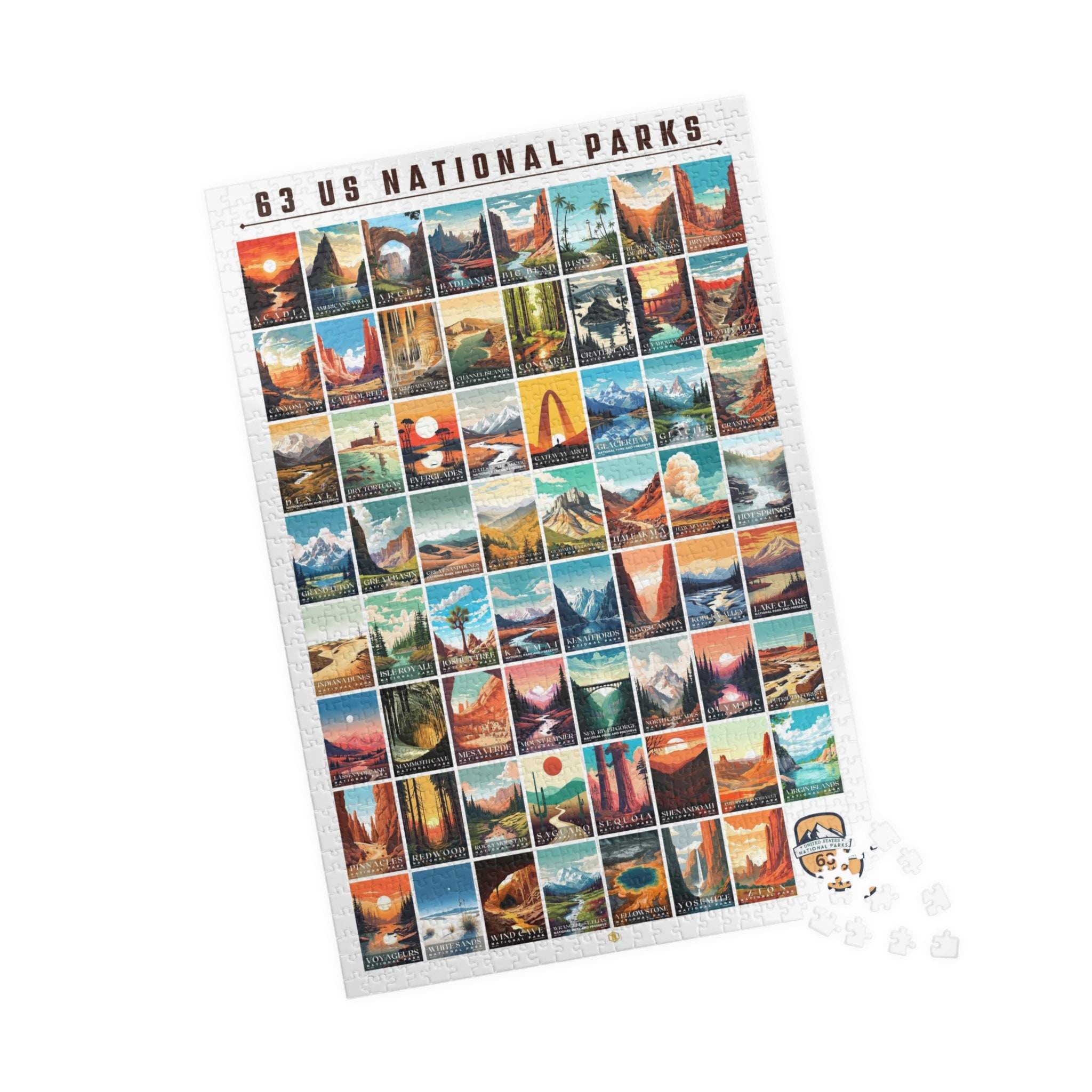 US National Parks List Jigsaw Puzzle, 1000 Pieces Puzzle, Adults Puzzle ...