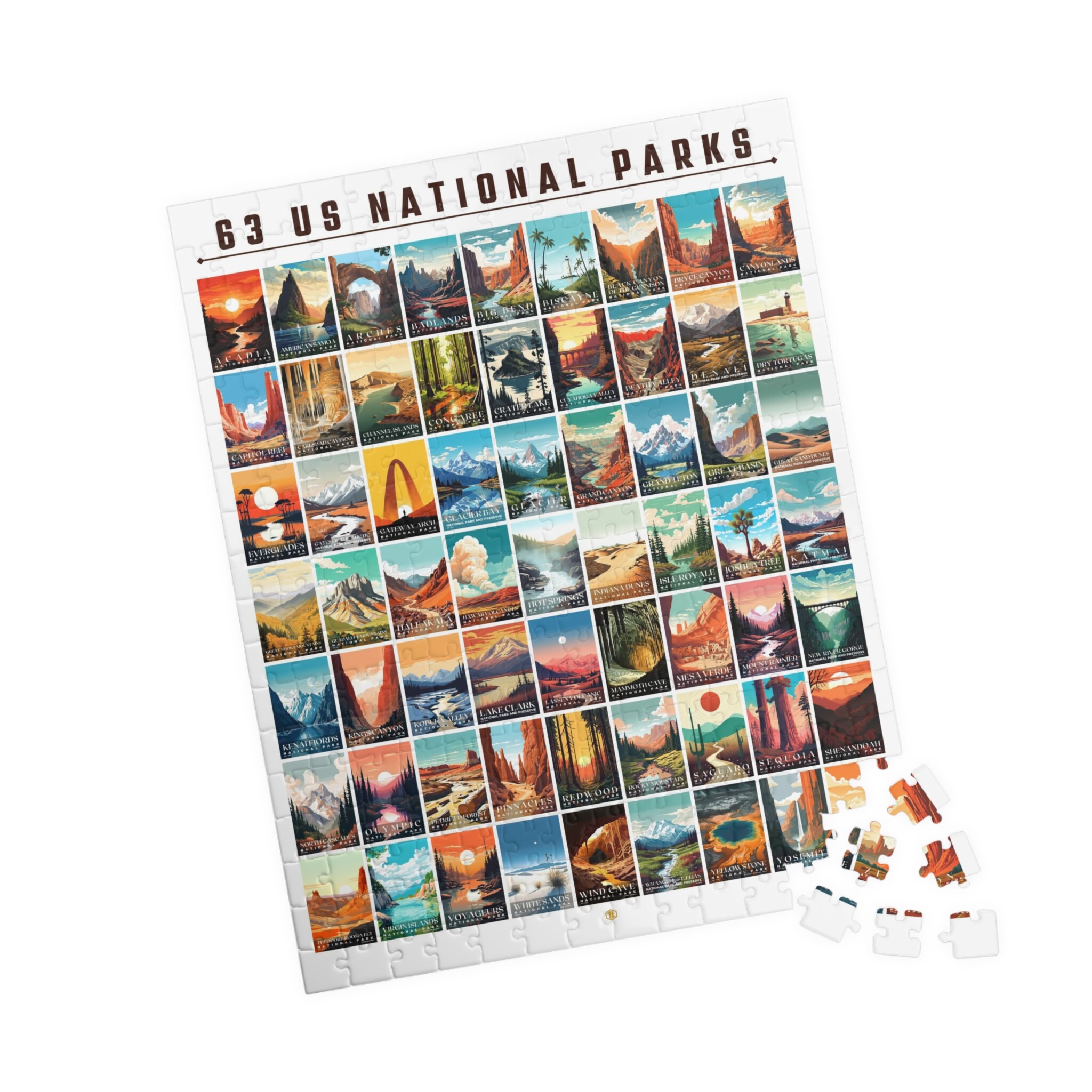 US National Parks List Jigsaw Puzzle 1000 Pieces Puzzle - Etsy