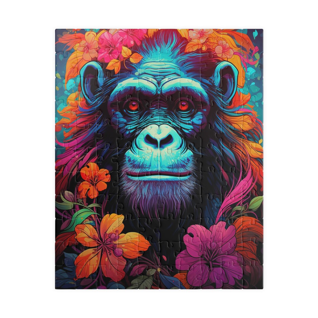 Chimpanzee Jigsaw Puzzle, 1000 Pieces Puzzle, Adults Puzzle, Unique ...