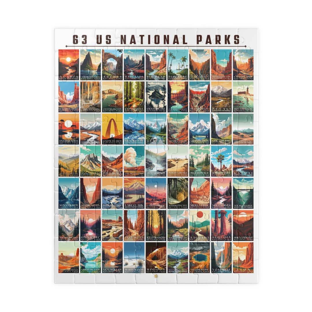 US National Parks List Jigsaw Puzzle, 1000 Pieces Puzzle, Adults Puzzle ...