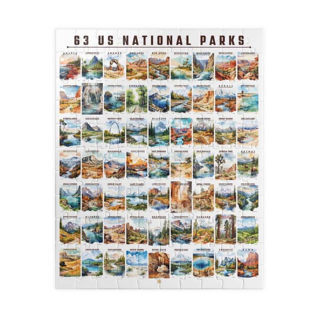 US National Parks List Jigsaw Puzzle, 1000 Pieces Puzzle, Adults Puzzle ...