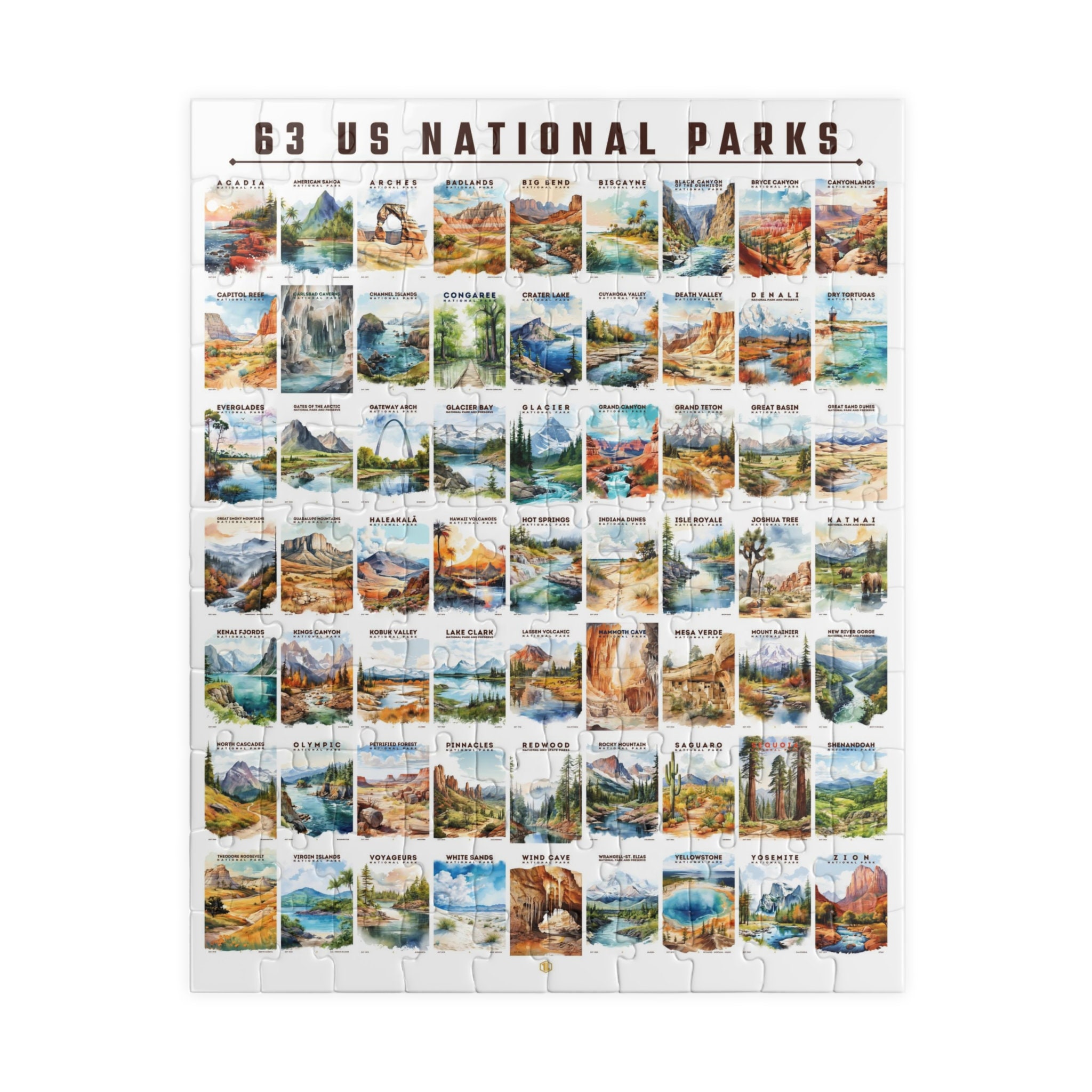 US National Parks List Jigsaw Puzzle, 1000 Pieces Puzzle, Adults Puzzle ...