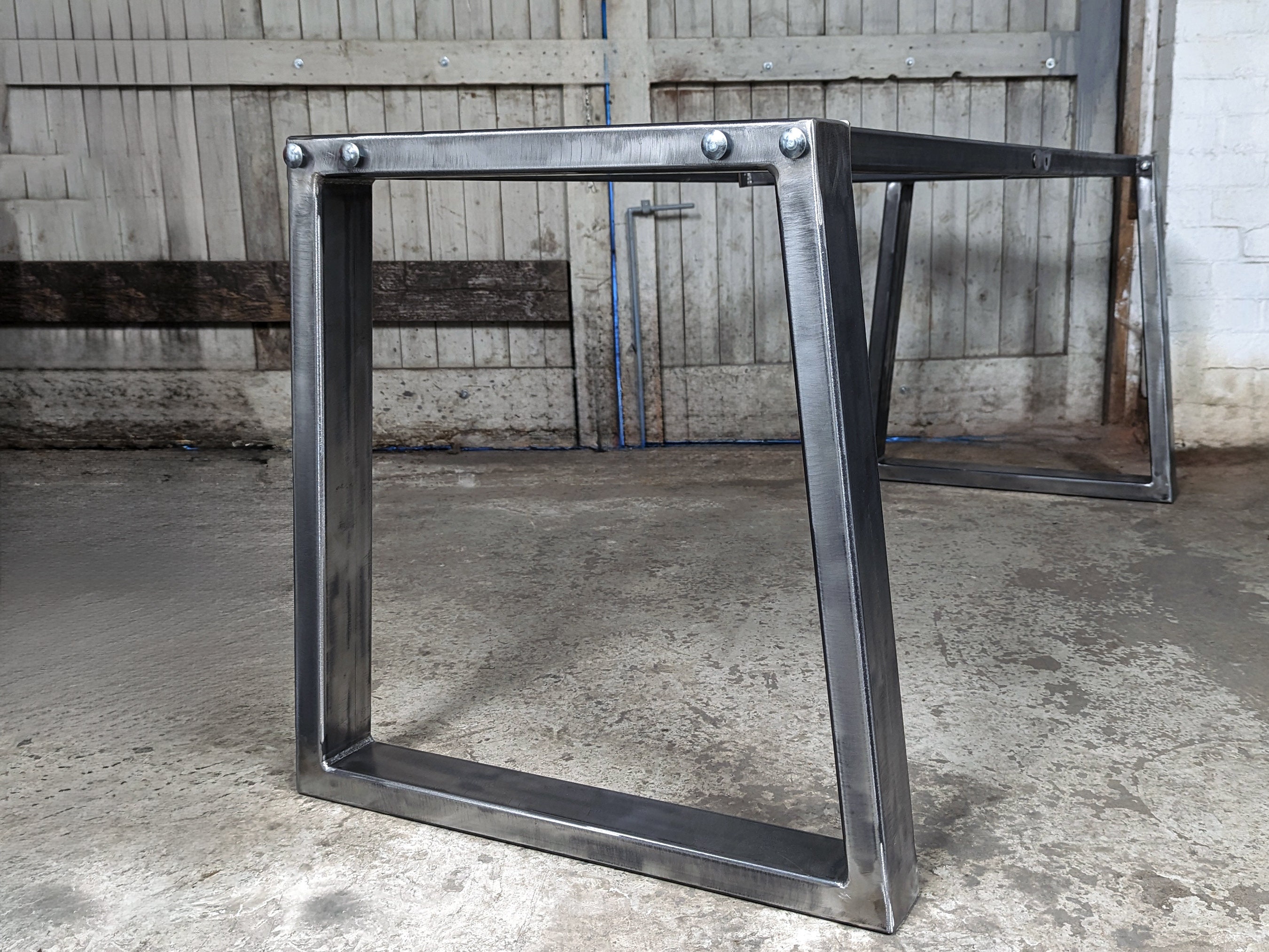 Welded Trapezium Table Legs - Industrial Steel Base for DIY Furniture ...