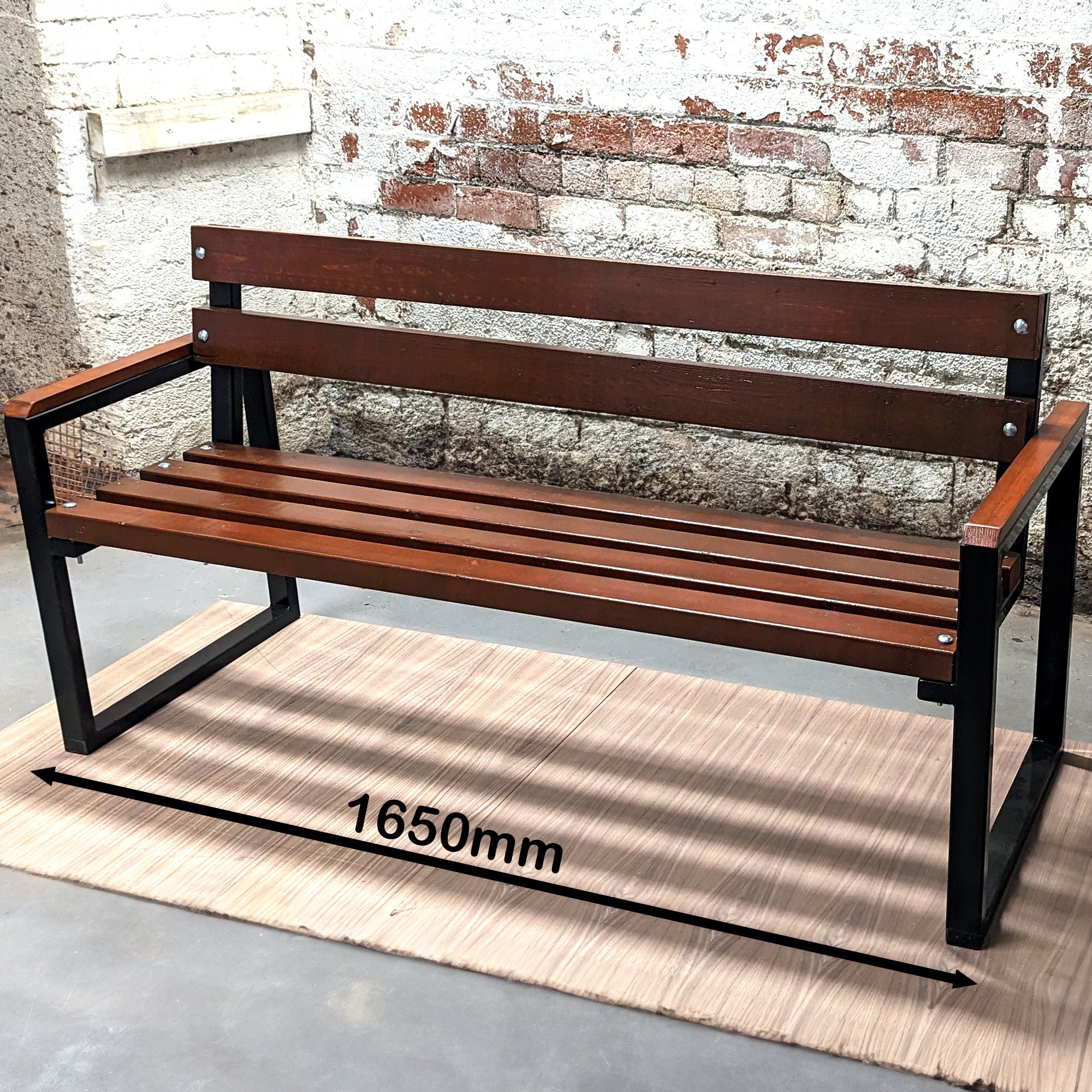 Handcrafted Industrial Style Wooden and Metal Bench Outdoor Garden Patio Seating Modern Rustic Park Bench for Home Yard or Porch Etsy UK