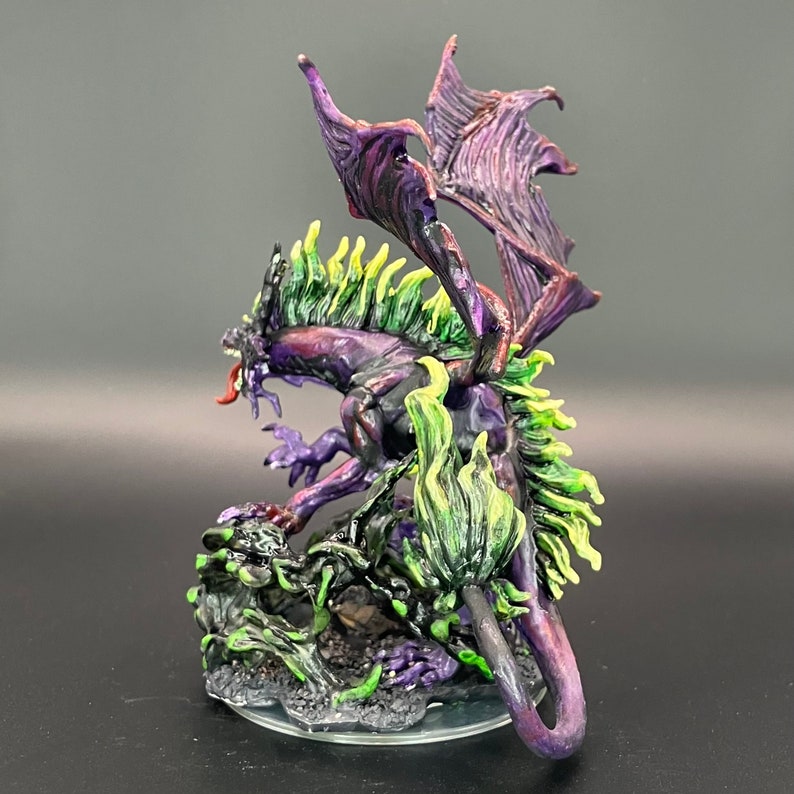 Nightmare Dragon Miniature Purple/green Flames barnabas - Etsy