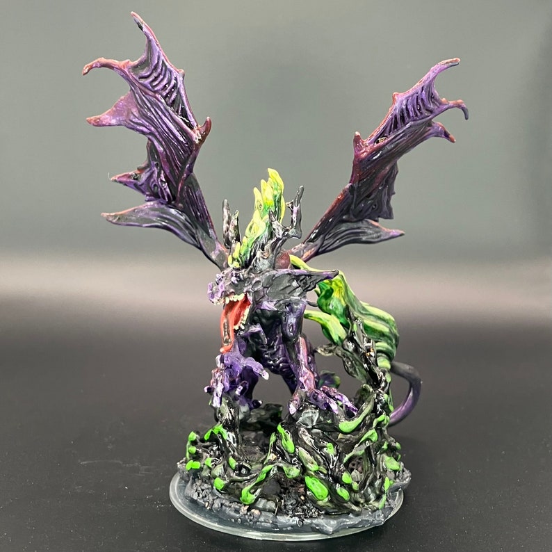 Nightmare Dragon Miniature Purple/green Flames barnabas - Etsy