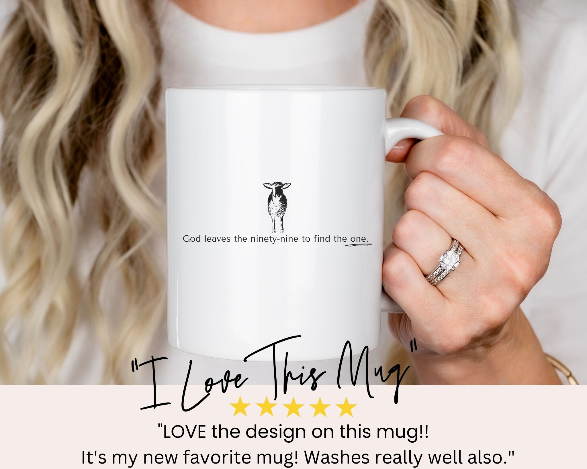 Parable of the Lost Sheep Ceramic Mug, He Left the 99 Mug, Faith Based ...