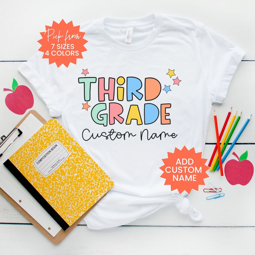 Personalized Third Grade Teacher Shirt, Custom Third Grade Teacher T ...