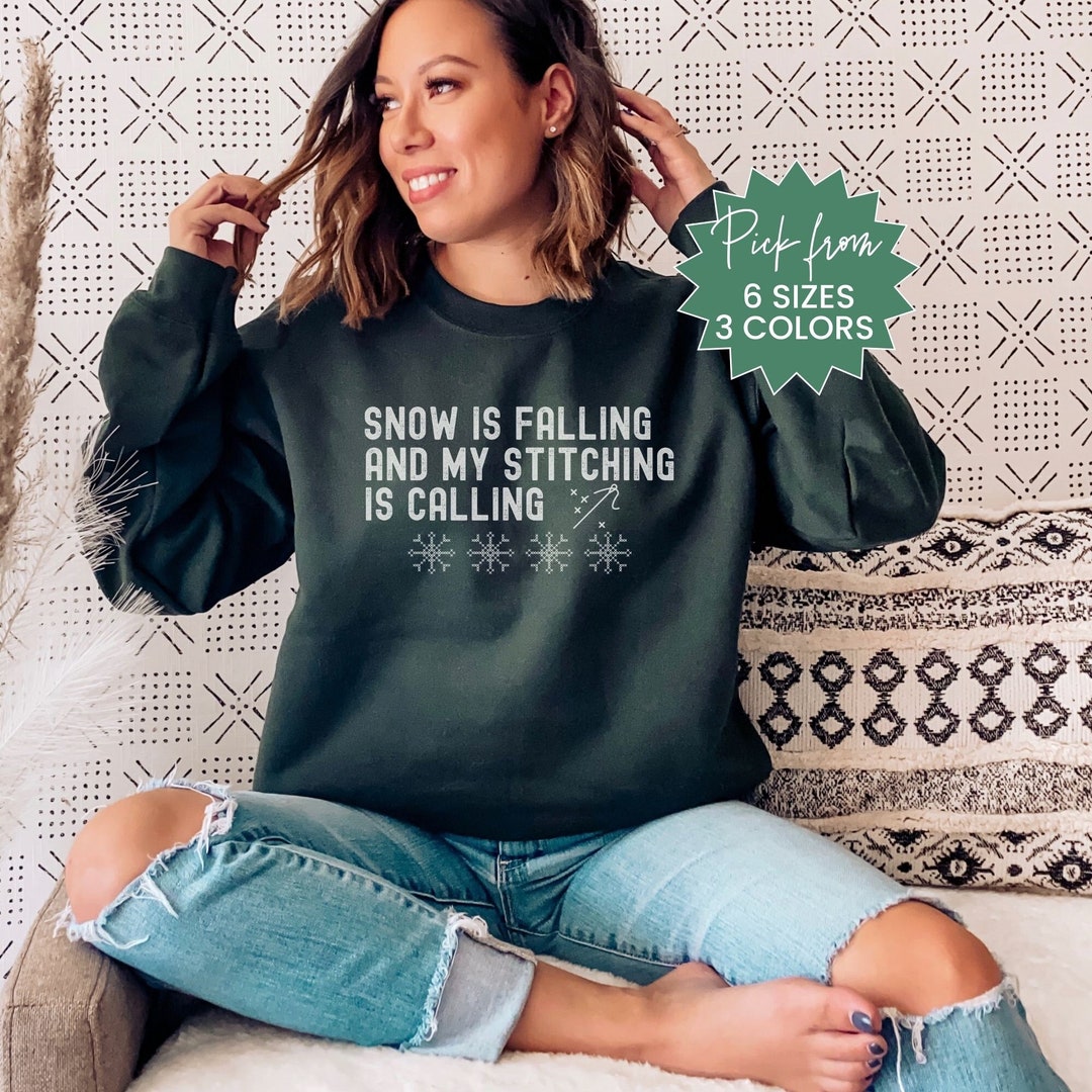 Christmas Cross Stitch Sweatshirt, Winter Cross Stitch Sweater, Cross ...