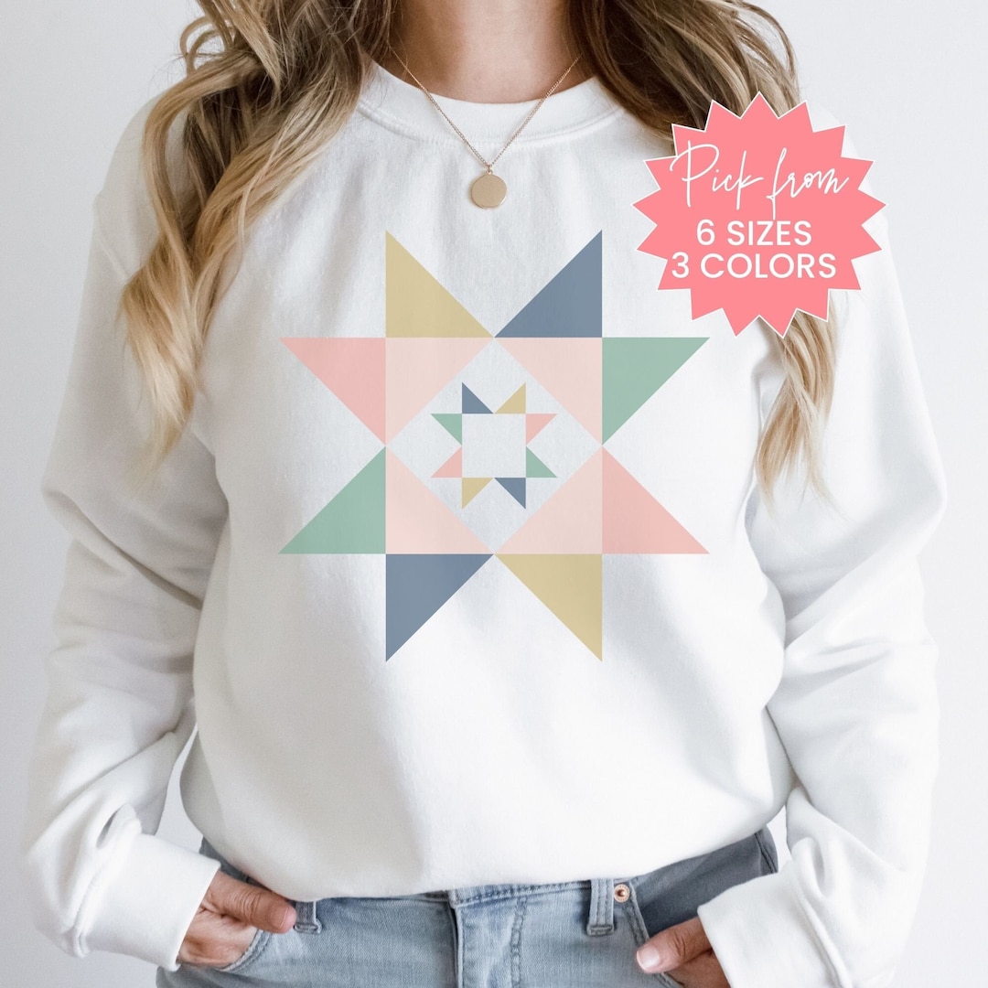 Quilt Block Sweatshirt for Quilters, Quilting Sweater for Quilt ...