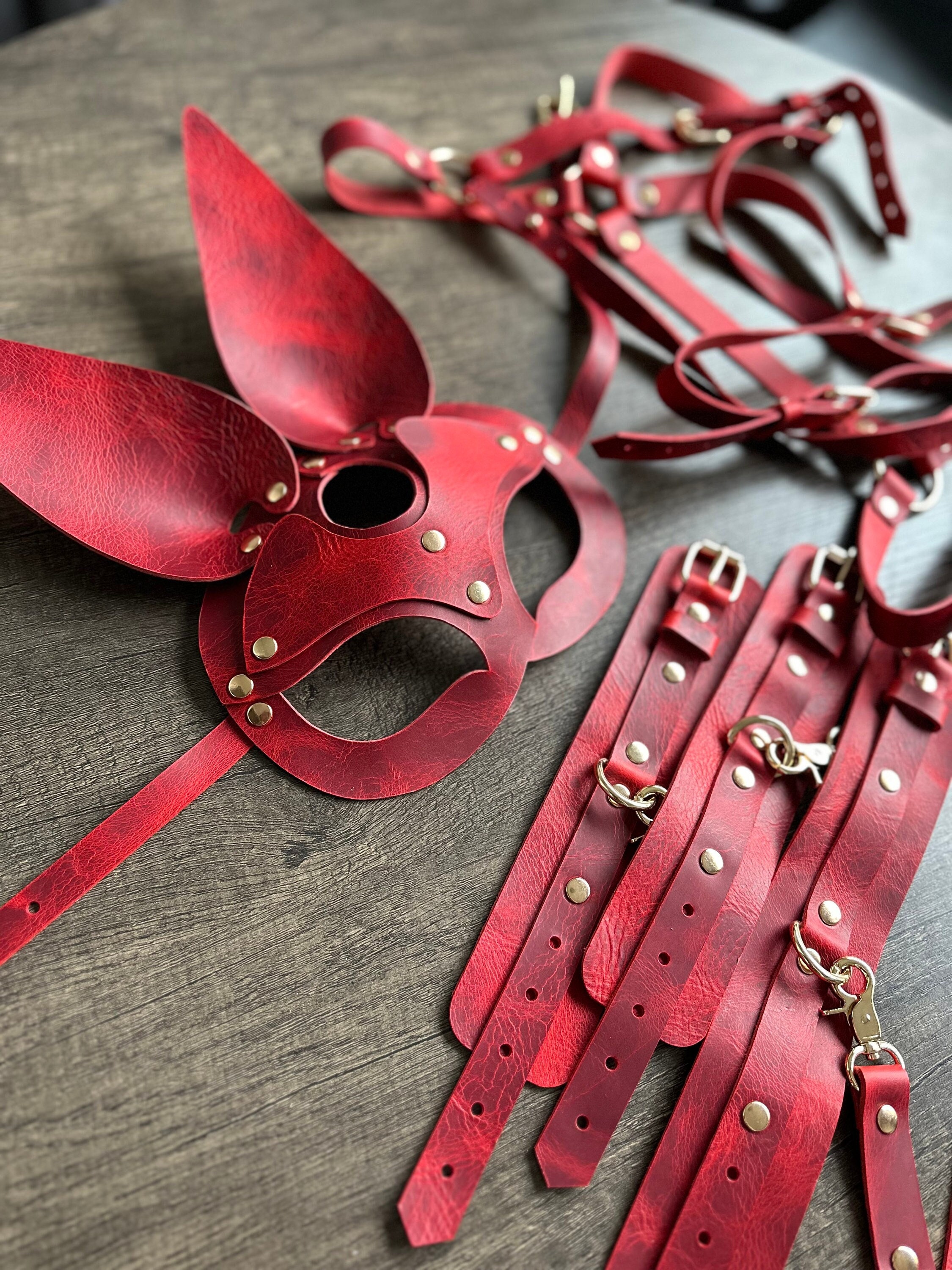 Rabbit Mask in Leather choose Color - Etsy