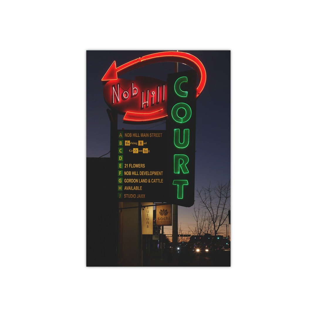 Albuquerque's Historic Route 66 Neon Sign Wall Art Nob Hill Court Neon ...