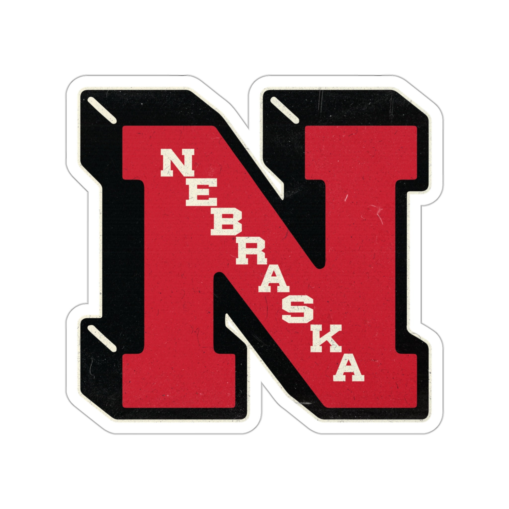 Nebraska N Huskers Emblem Varsity Style Logo Cornhusker - Etsy