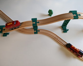 Wooden Train Track Sky Bridge Pillars / Brio Sky Train / Track Bridge ...