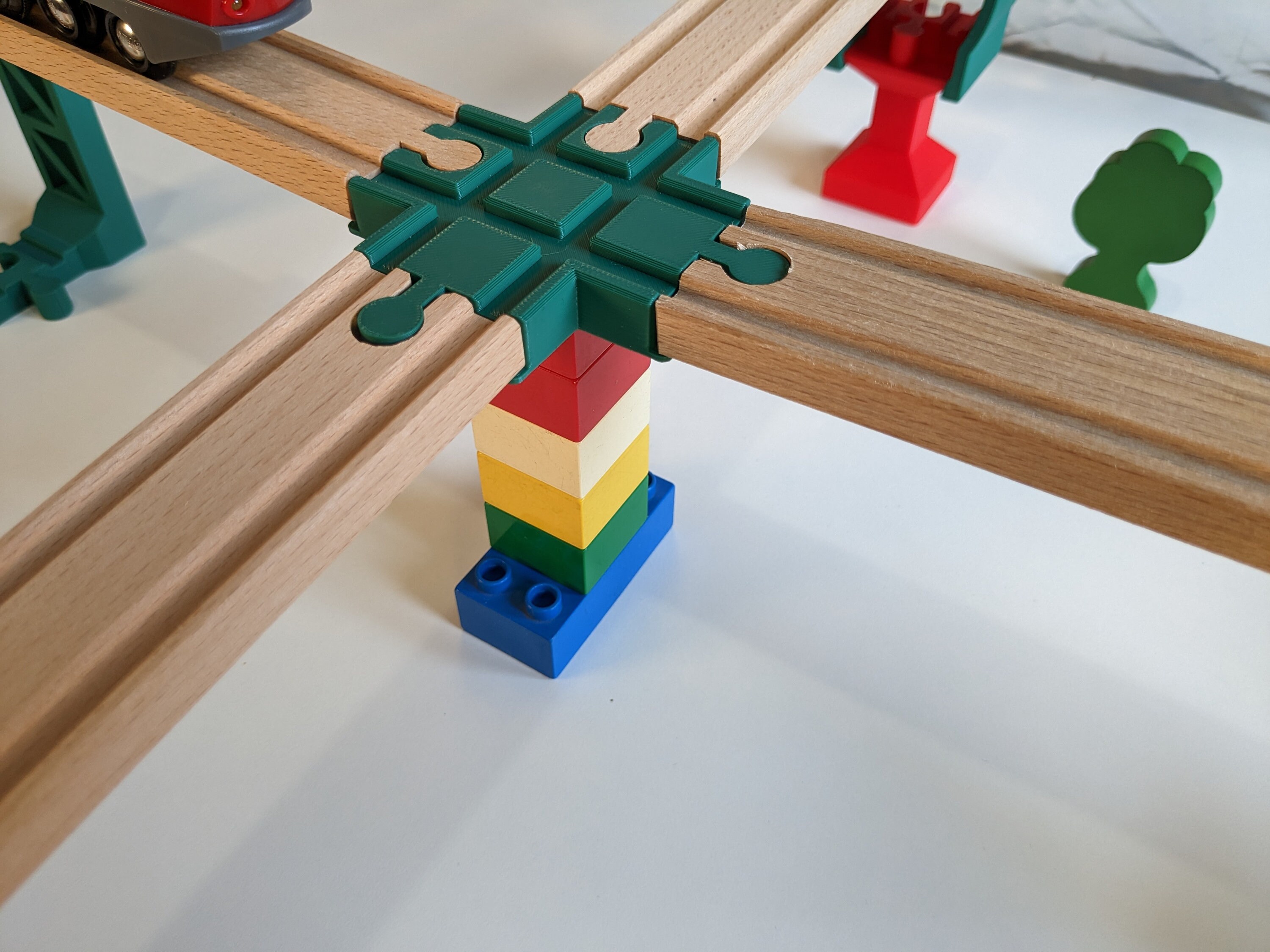 Duplo 4 Way Junction Bridge Wooden Train Track / Brio / Lillabo ...