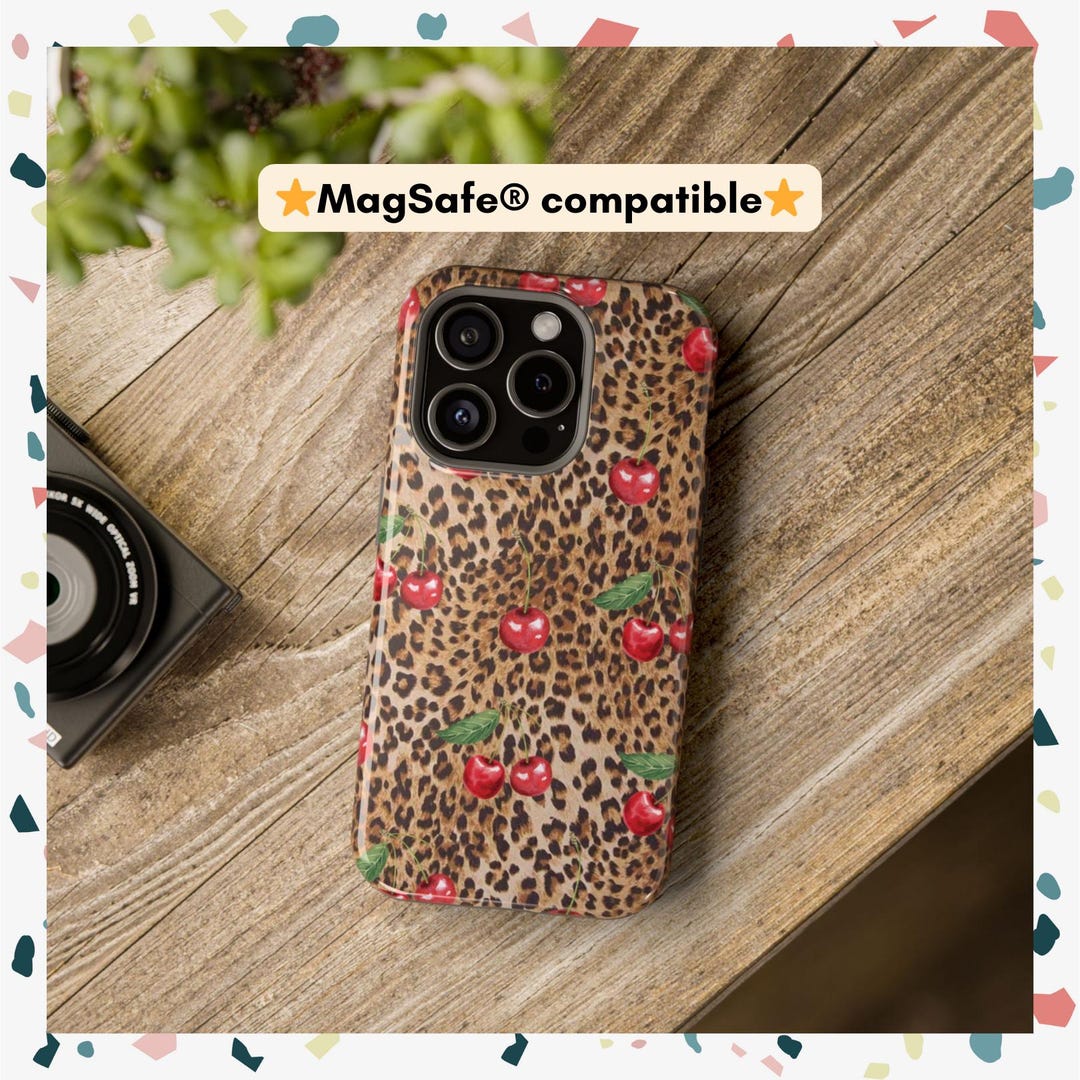 Cheetah Leopard Animal Print, Cherries Pattern Hardshell Cover, Magsafe ...