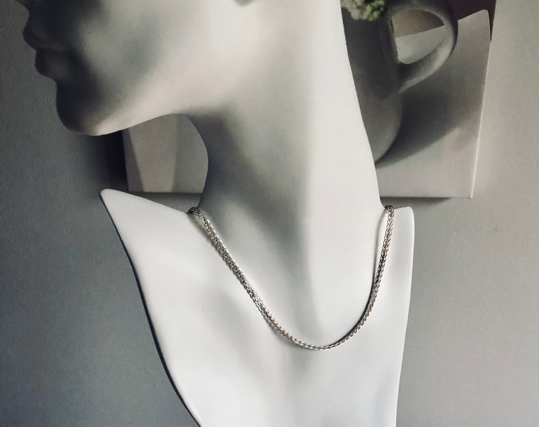 18 3.8mm .925 Italian Sterling Silver Flat Wheat Chain, Unisex Wide ...